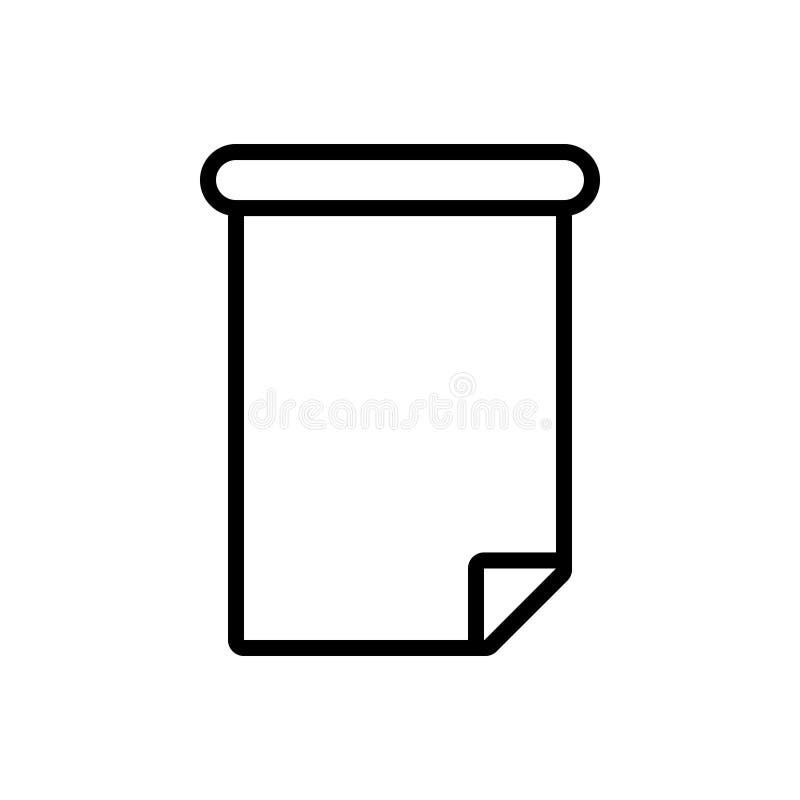 Black Line Icon for Blank Page, New and White Stock Vector ...