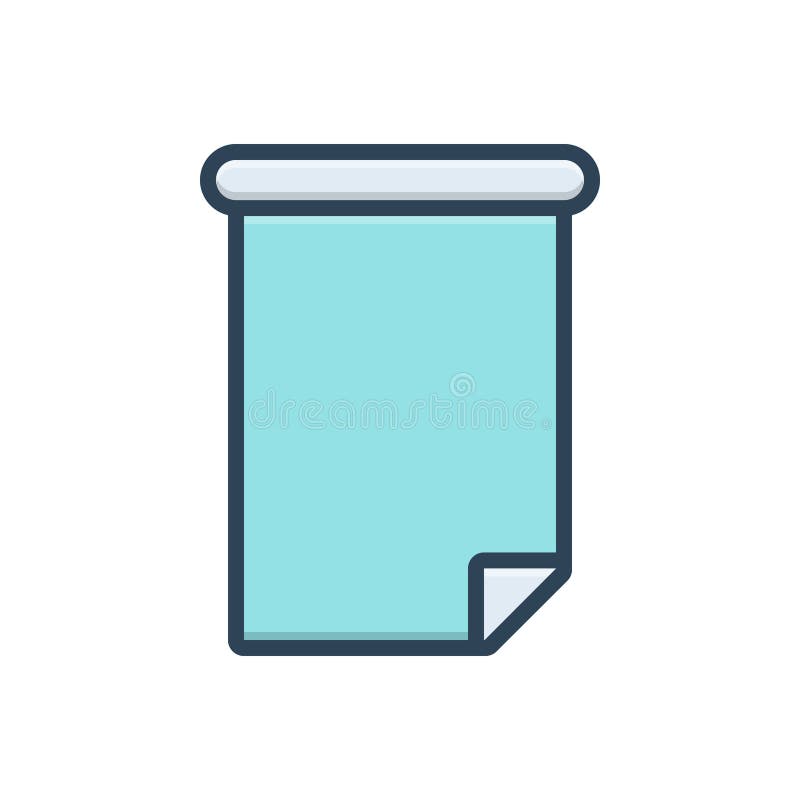 Color Illustration Icon for Blank Page, White Page and Curl Stock ...
