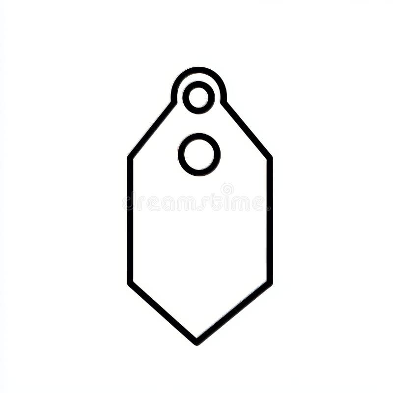 Icon of a Blank Rectangular Price Tag Depicted in Simple Black Line Art ...