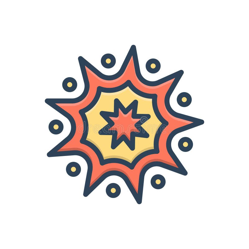 Color Illustration Icon for Blast, Explosion and Caution Stock ...