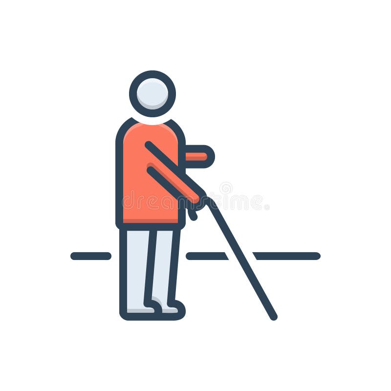 Color Illustration Icon for Blind, People and Dark Stock Illustration ...