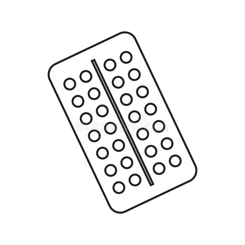 Icon Blister with Pills. Contour Drawing without Pouring Stock Vector ...