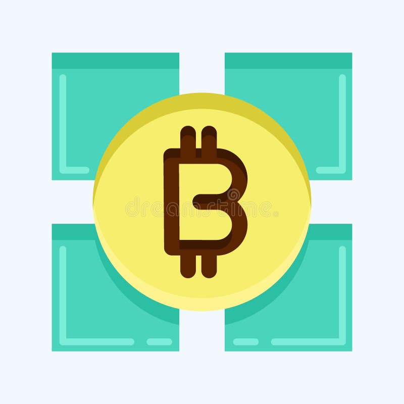 Icon Blockchain Technology. Suitable for Education Symbol. Flat Style ...