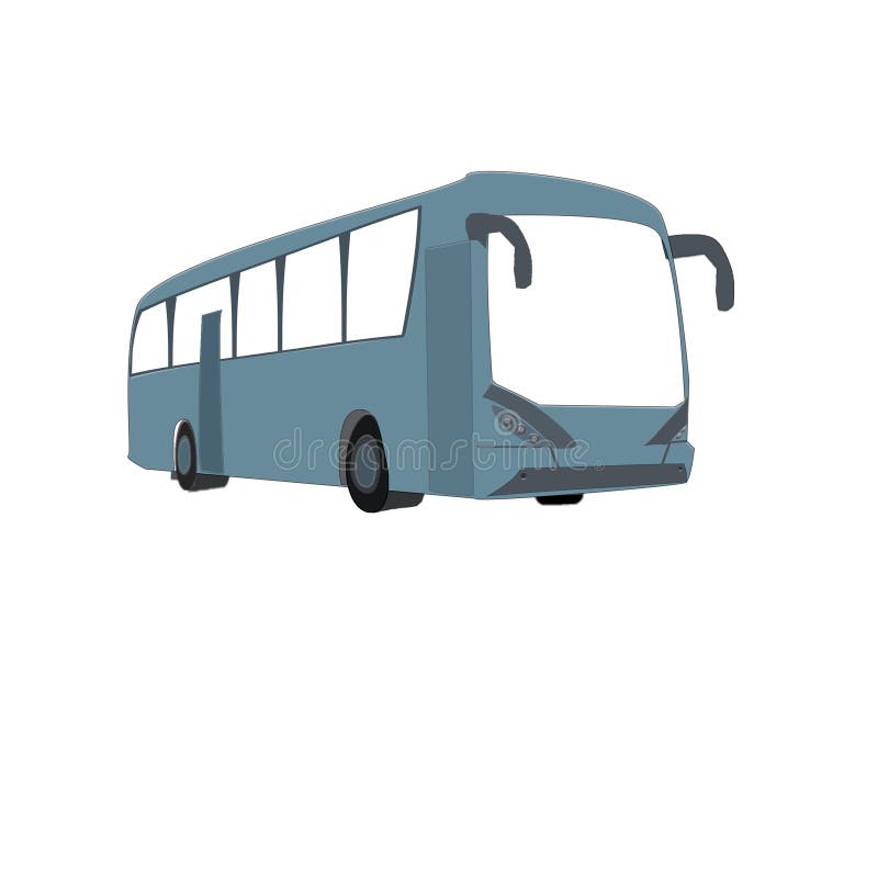 Icon with a Blue Bus. without Background Stock Illustration ...