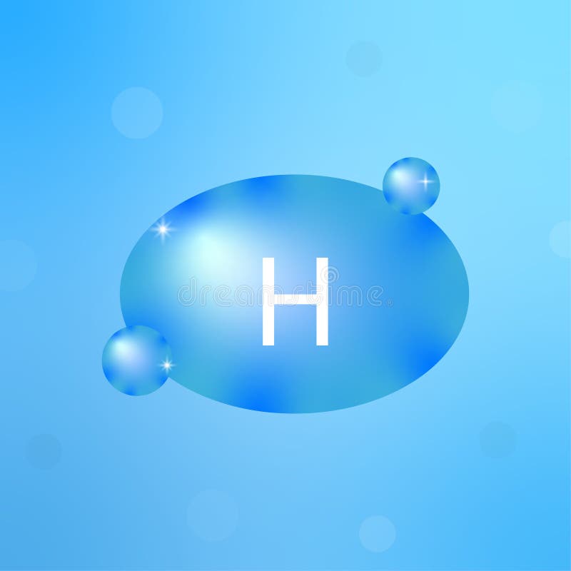 Icon with Blue Chemical Element H. Education Concept. Vector ...