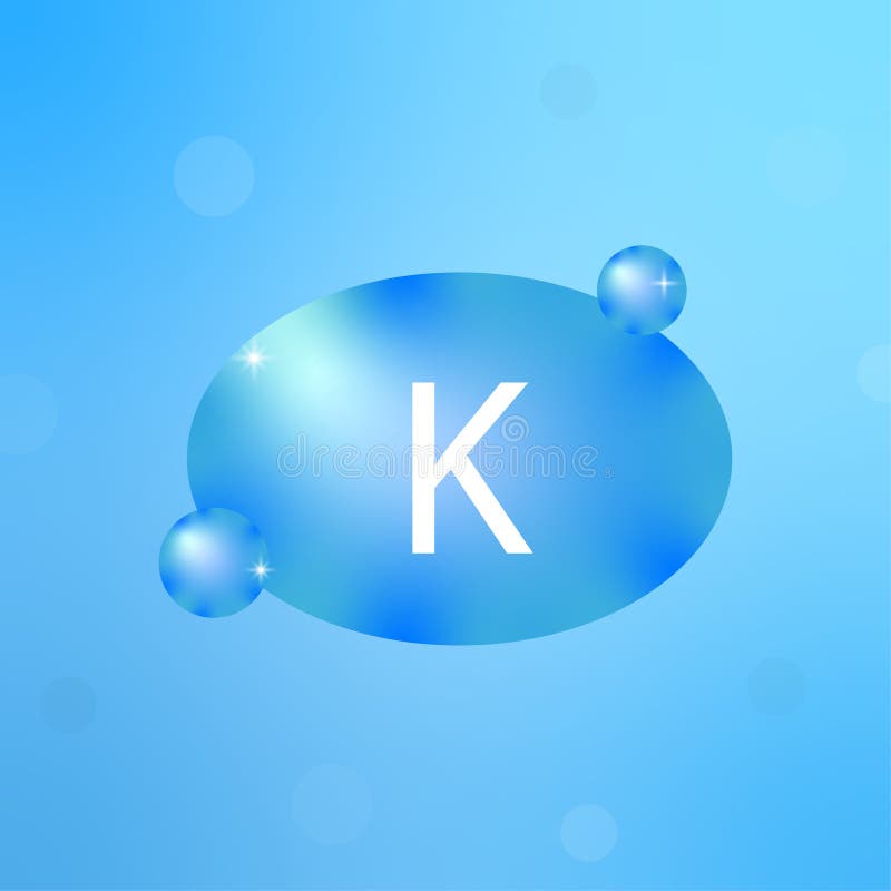 Icon with Blue Chemical Element K. Education Concept. Vector ...