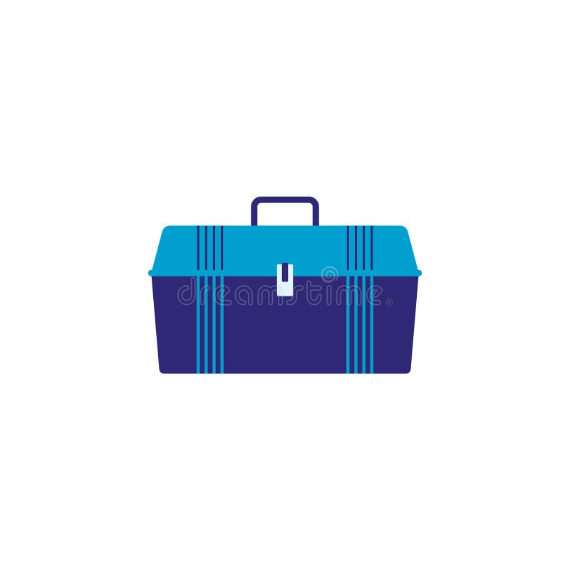 Icon of Blue Toolbox or Repairman Tools Case Flat Vector Illustration ...