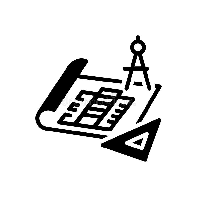 Black Solid Icon for Building-project, Building and Project Stock ...