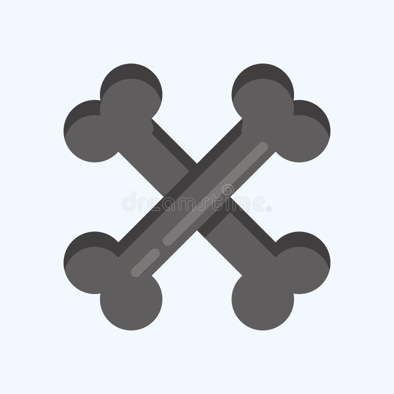 Icon Bones. Suitable for Halloween Symbol. Flat Style. Simple Design ...
