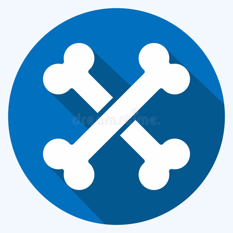 Icon Bones. Suitable for Halloween Symbol. Long Shadow Style. Simple ...