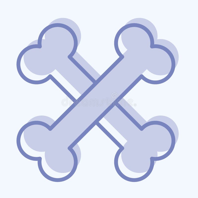 Icon Bones. Suitable for Halloween Symbol. Two Tone Style. Simple ...