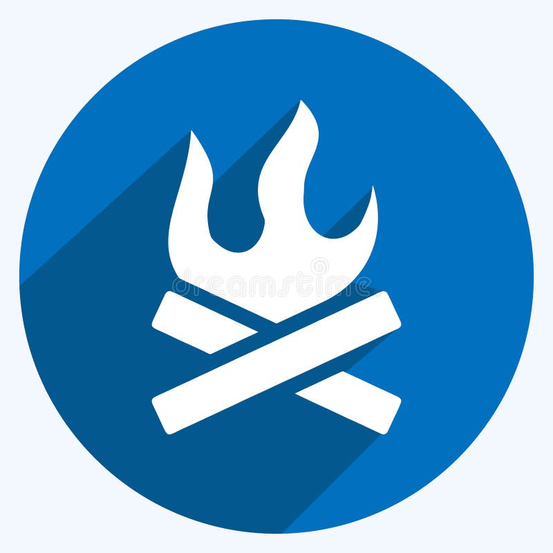Icon Bonfire. Suitable for House Symbol. Long Shadow Style. Simple ...