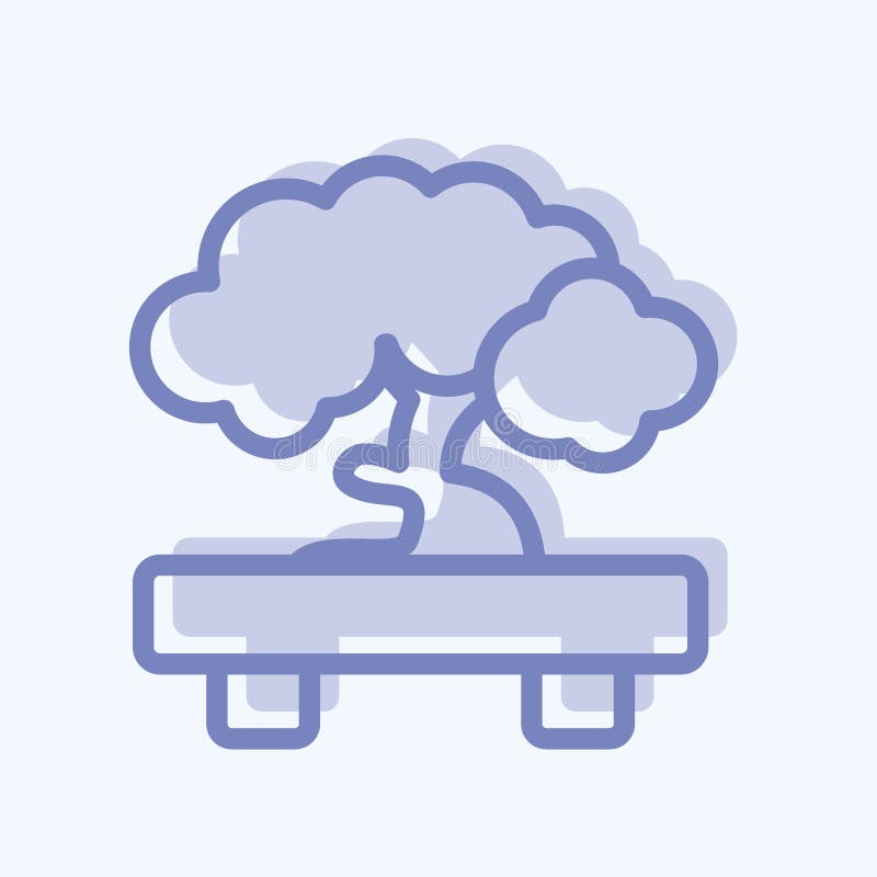 Icon Bonsai Suitable For Japanese Symbol Two Tone Style Simple Design Editable Design