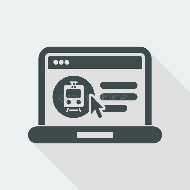 Icon of Booking Train Ticket on Web Agency Stock Vector - Illustration ...