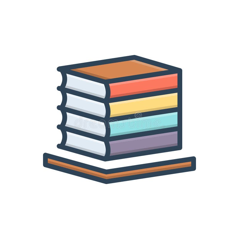 Color Illustration Icon for Books, Bibliography and Collection Stock ...