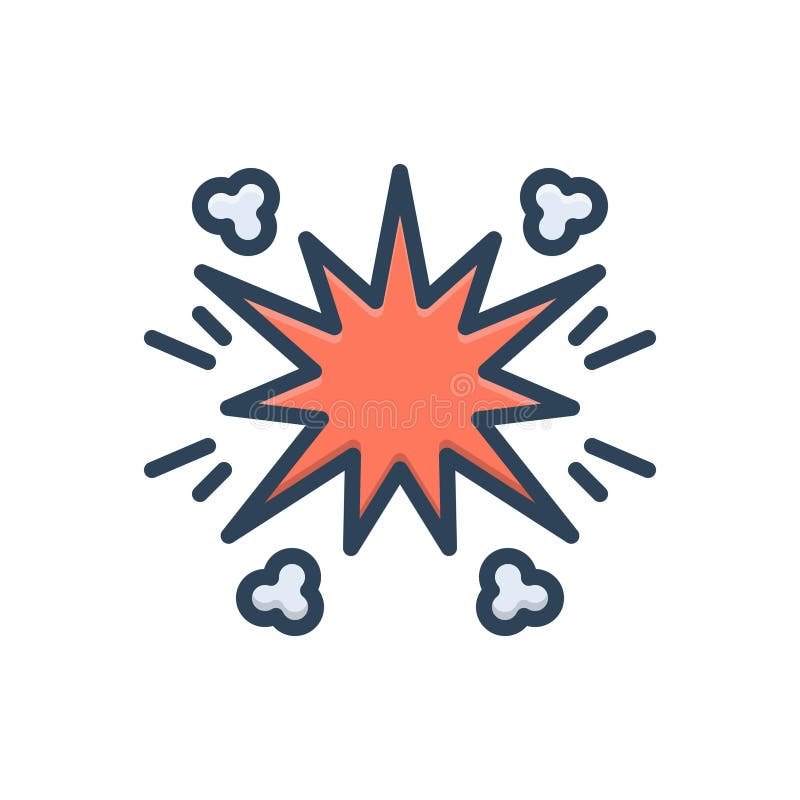 Color Illustration Icon for Boom, Reverberation and Burst Stock ...