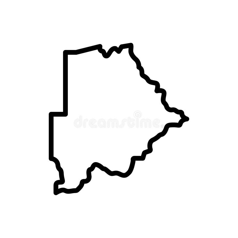 Black Line Icon for Botswana, Map and Country Stock Vector ...