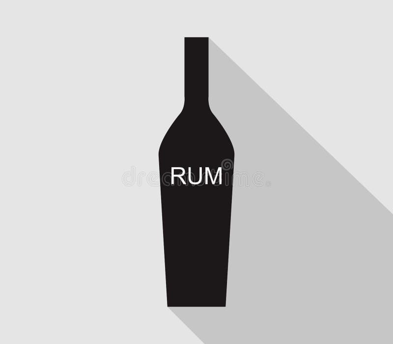 Icon bottle of rum stock illustration. Illustration of glass - 84592019