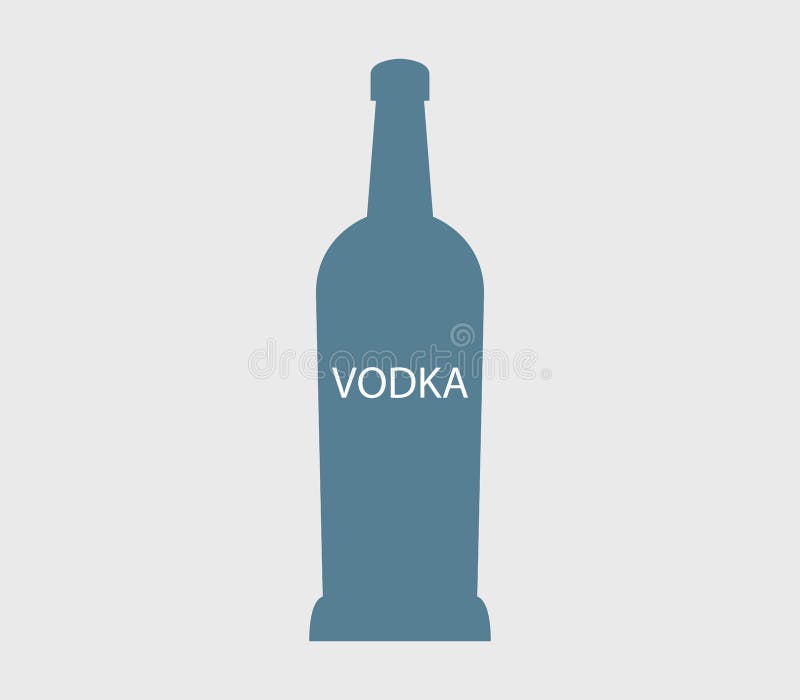 Icon bottle of vodka stock illustration. Illustration of drink - 84588514