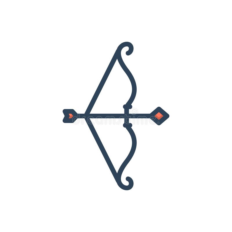 Color Illustration Icon for Bow, Longbow and Archer Stock Vector ...