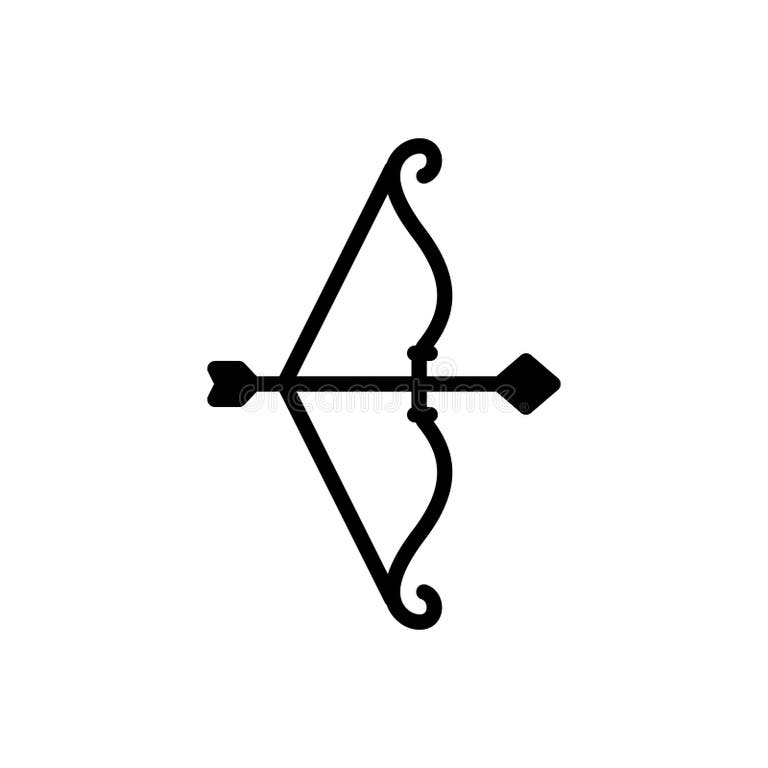 Black Solid Icon for Bow, Longbow and Archery Stock Vector ...
