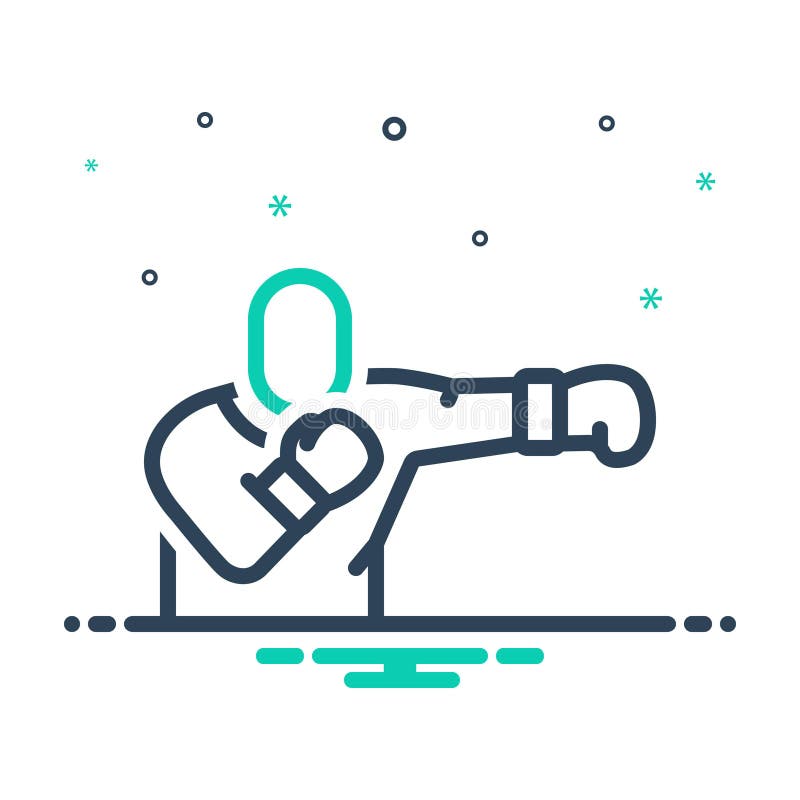 Mix Icon for Boxing, Knock Out and Sport Stock Vector - Illustration of ...