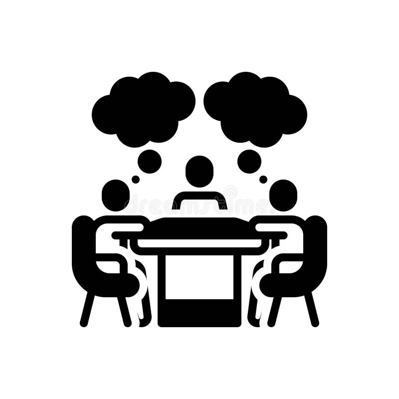 Black Solid Icon for Brain Storm, Deliberate and Concept Stock Vector ...