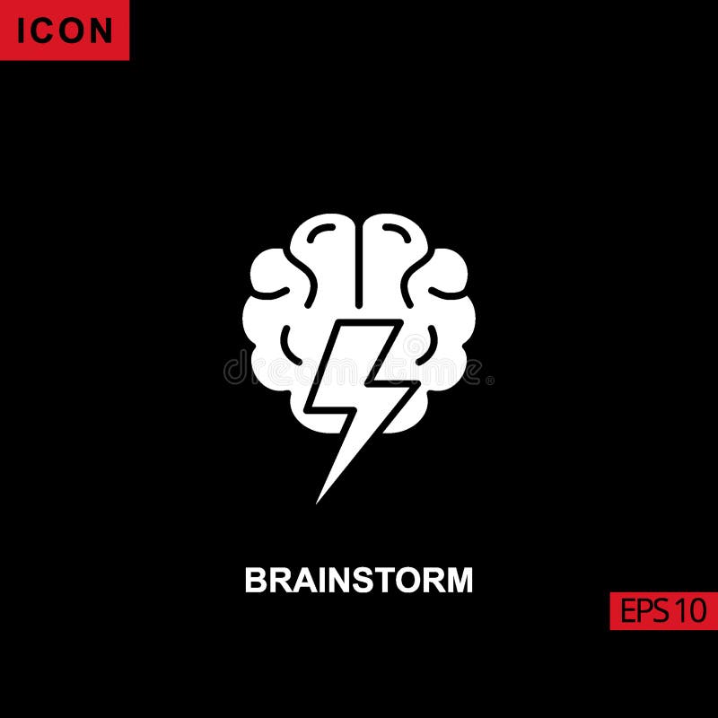 Icon Brainstorm. Glyph, Flat or Filled Vector Icon Symbol Sign ...