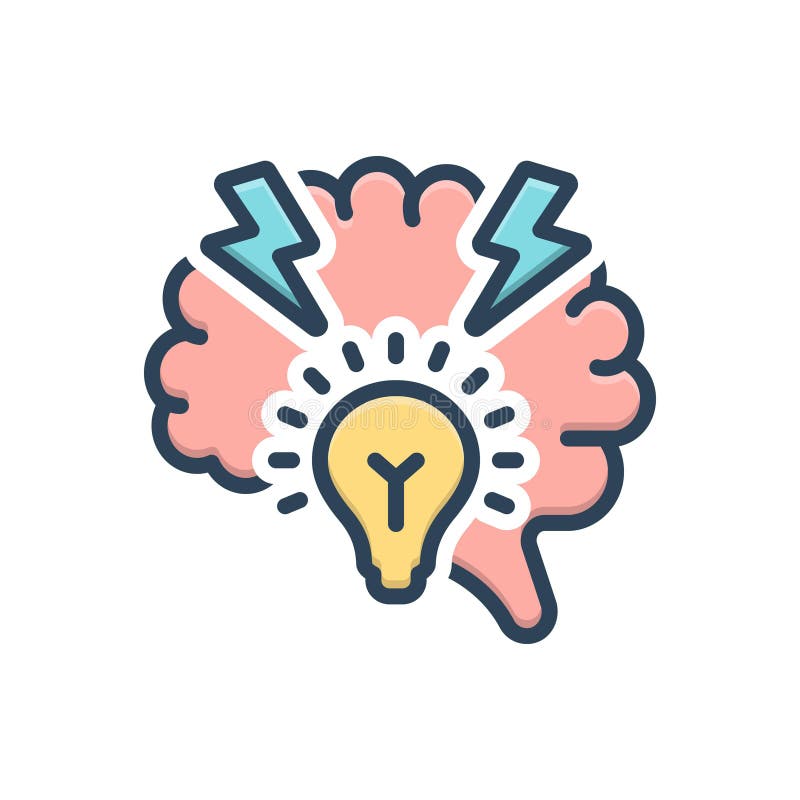 Color Illustration Icon for Brainstorming, Concept and Memory Stock ...