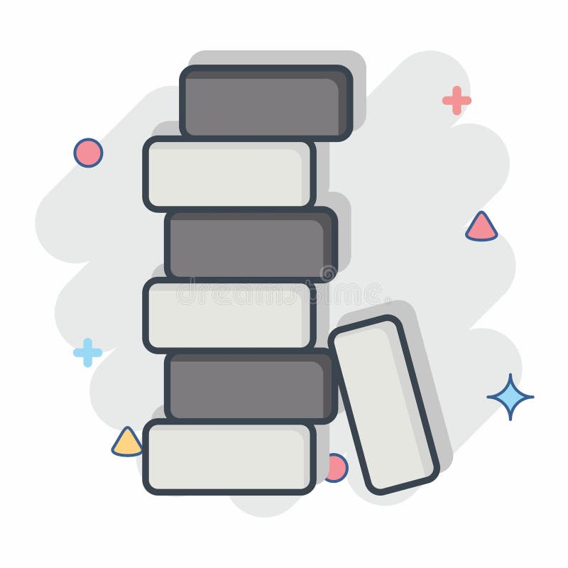 Icon Brick. Related To Building Material Symbol. Comic Style. Simple ...