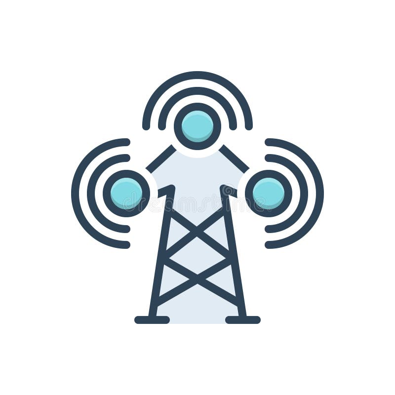 Color Illustration Icon for Broadcast, Wireless and Wifi Stock ...
