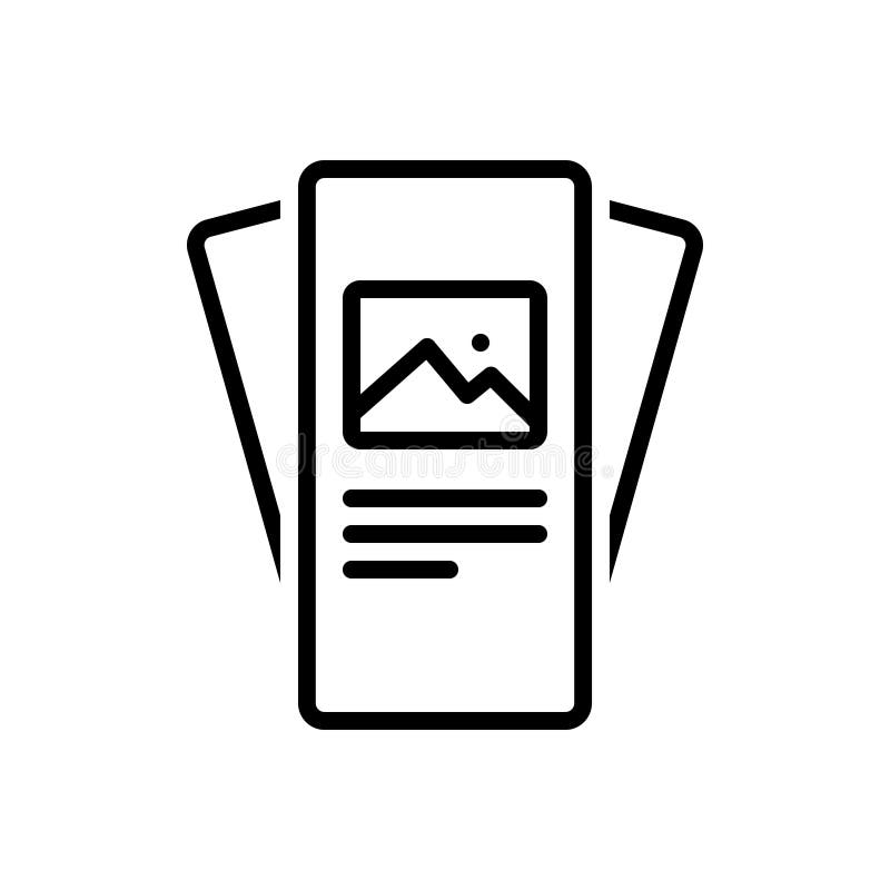 Black Line Icon for Brochure, Booklet and Pamphlet Stock Vector ...