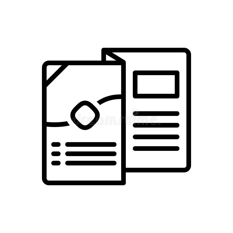 Black Line Icon for Brochures, Pamphlet and Booklet Stock Vector ...