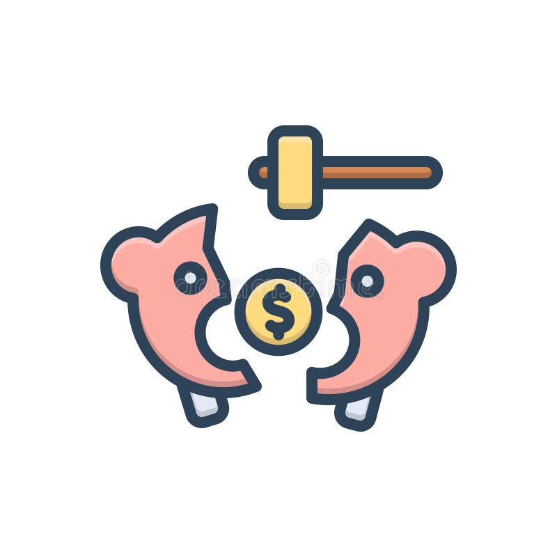 Broken moneybox piggy stock illustration. Illustration of finances ...