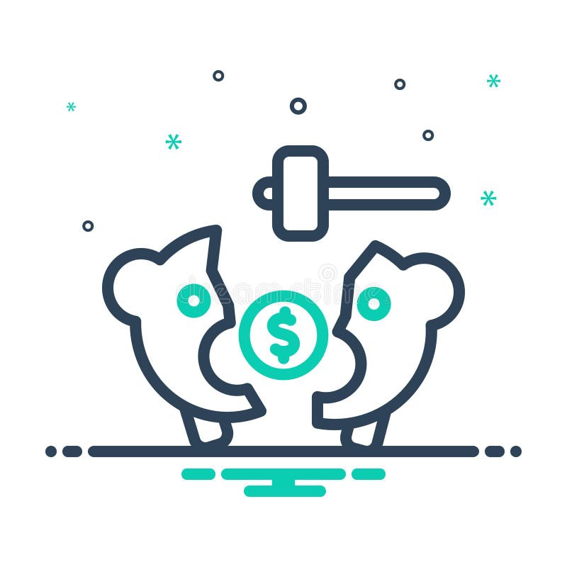 Broken moneybox piggy stock illustration. Illustration of finances ...