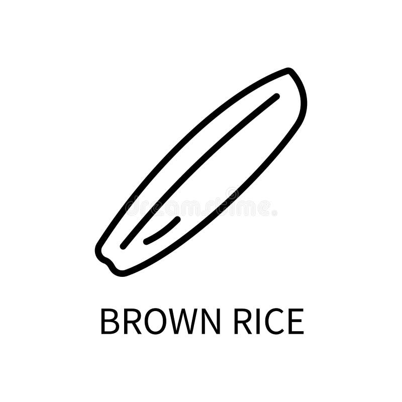Icon of the Brown Rice Line in a Simple Style. Vector Sign in a Simple ...