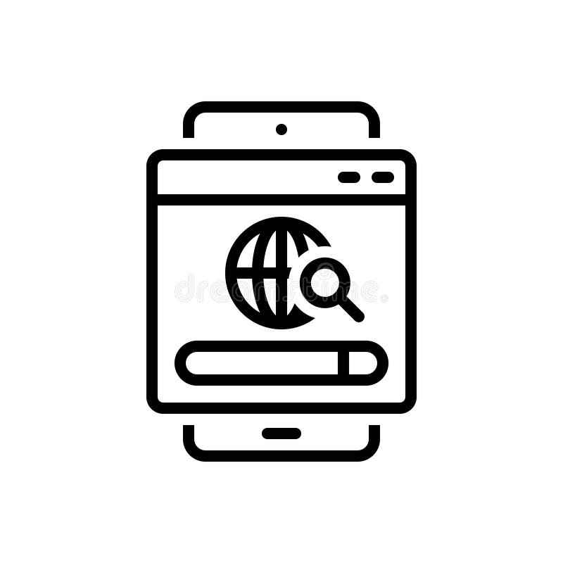 Black Line Icon for Browsing, Search and Site Stock Vector ...