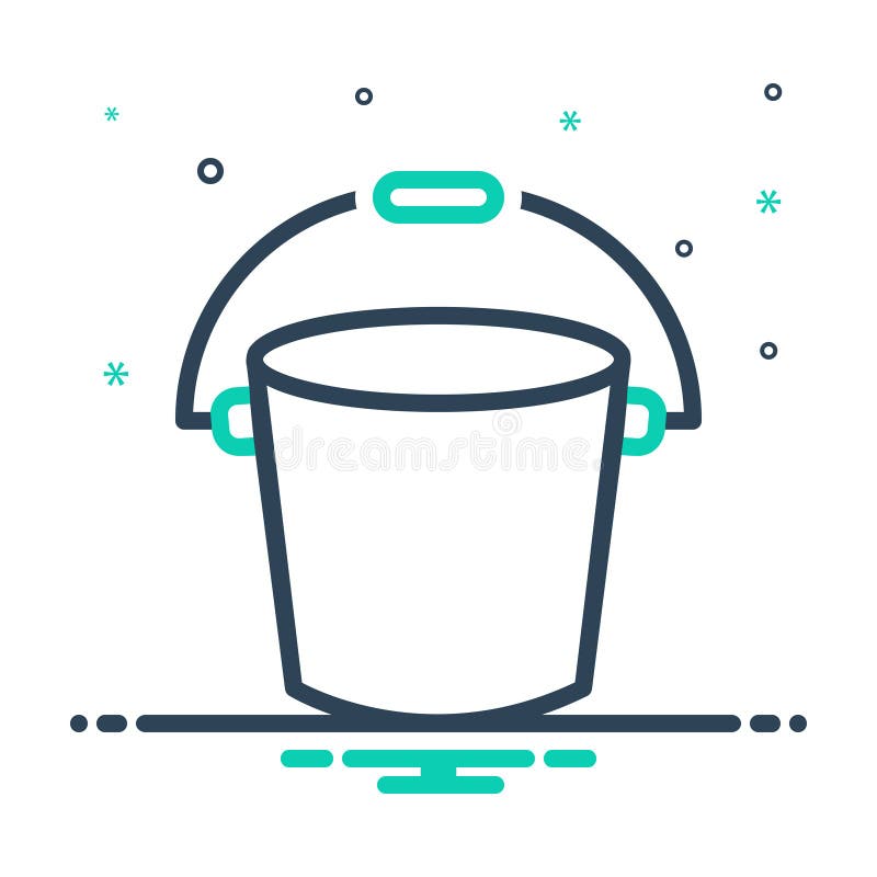 Mix Icon for Bucket, Pail and Plastic Stock Illustration - Illustration ...