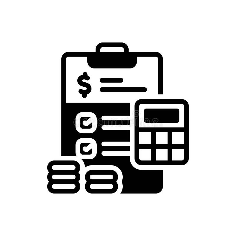 Black Solid Icon for Budget, Financial Plan and Banking Stock Vector ...