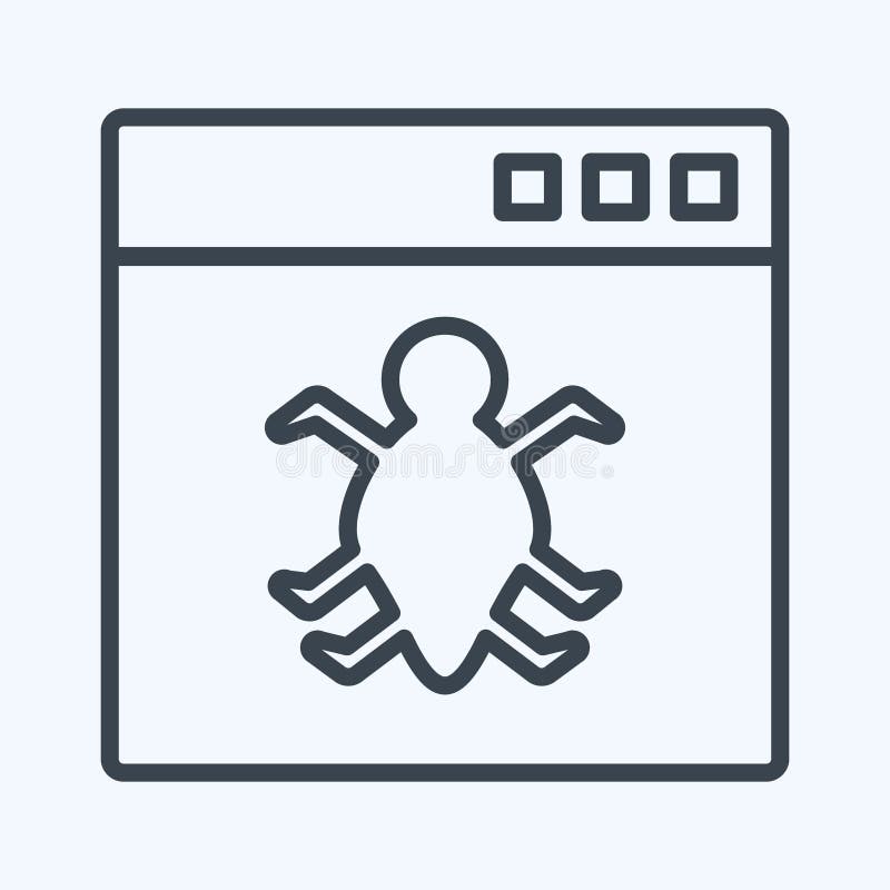 Icon Bug in Application. Suitable for Programming Symbol. Line Style. Simple Design Editable ...