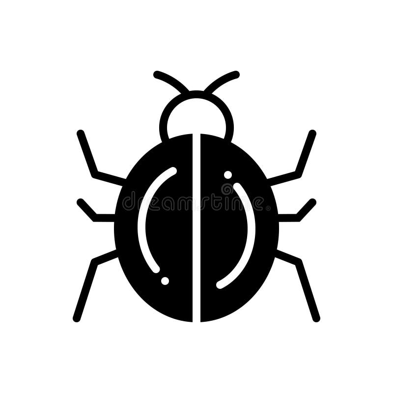Black Solid Icon for Bug, Insect and Ladybug Stock Vector ...