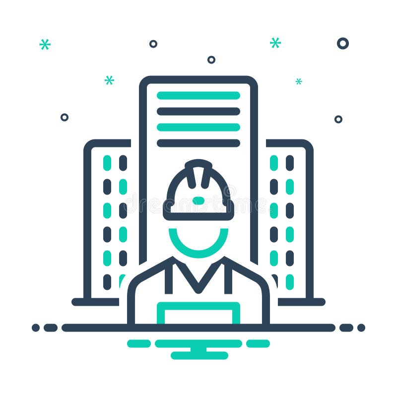 Mix Icon for Builders, Architect and Designer Stock Vector ...