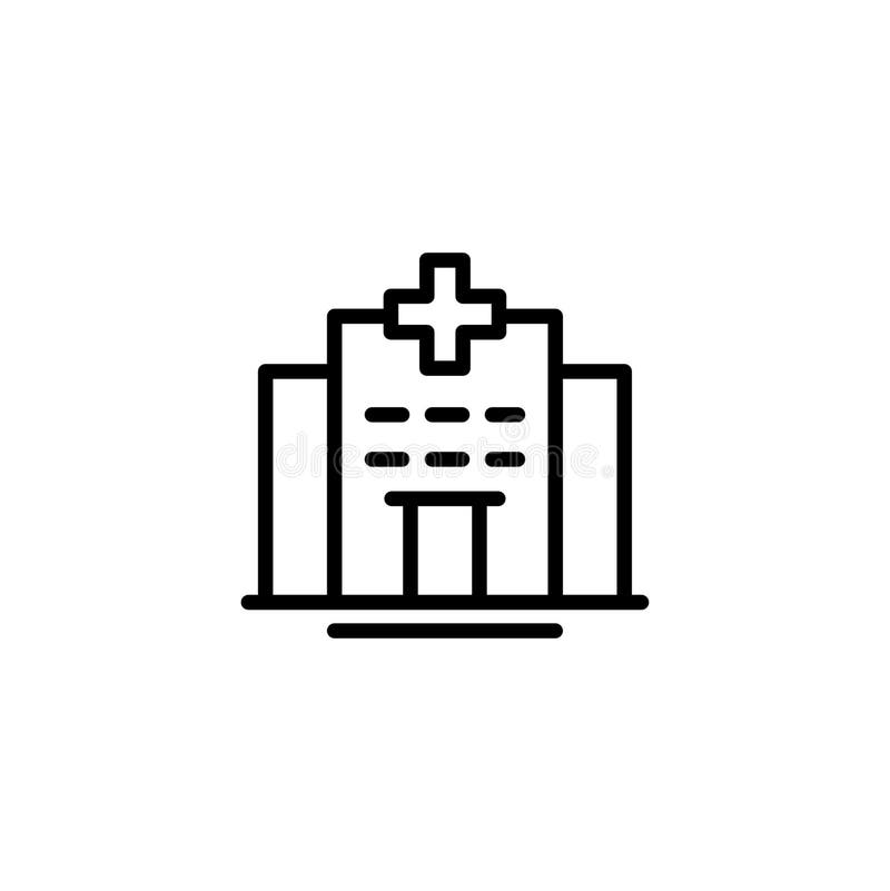 Icon Building Hospital Symbols Architecture Stock Vector - Illustration ...