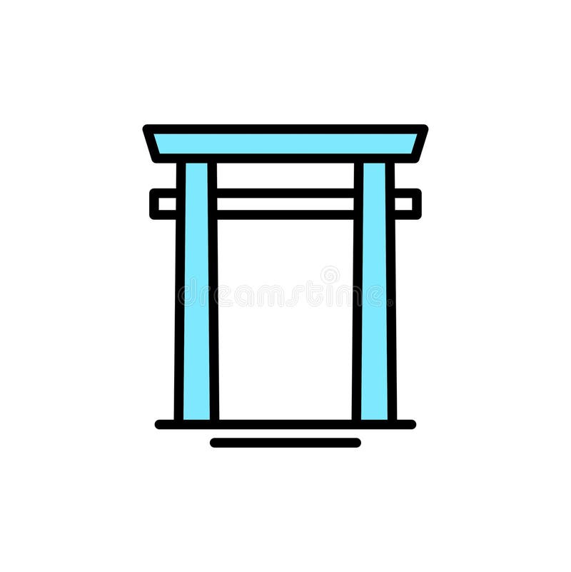 Icon Building Japan Big Gate Symbols Architecture Stock Vector ...