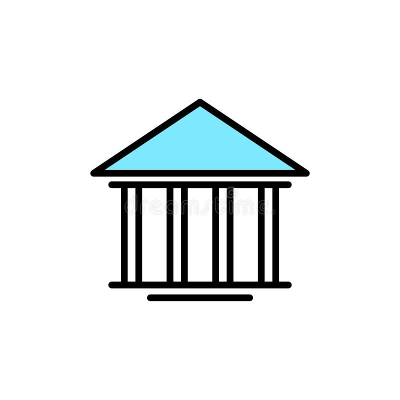 Icon Building Museum Symbols Architecture Stock Vector - Illustration ...