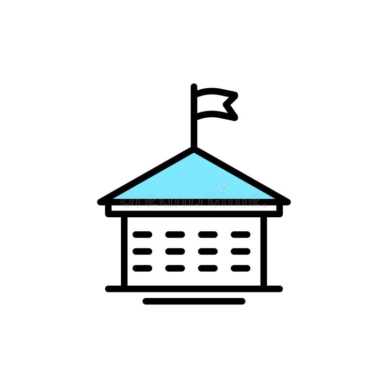 Icon Building School or University Symbols Architecture Stock Vector ...