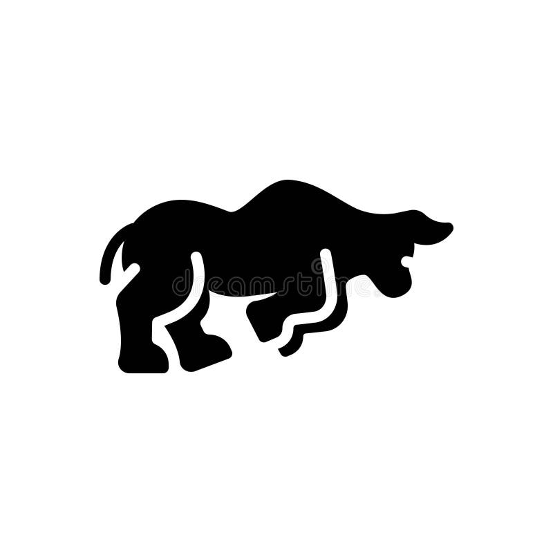 Black Solid Icon for Bull, Bison and Animal Stock Vector - Illustration ...