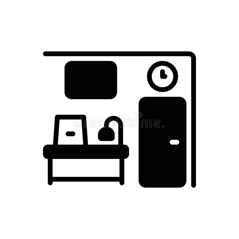 Black Solid Icon for Bureau, Office and Workspace Stock Vector ...
