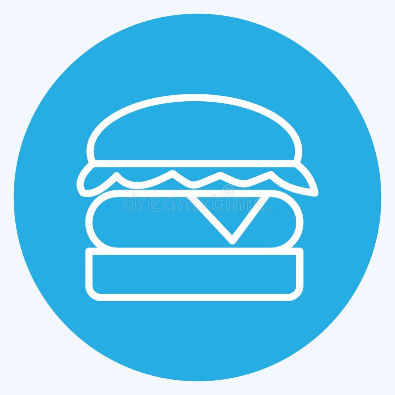 Icon Burger. Suitable for Meat. Blue Eyes Style. Simple Design Editable ...