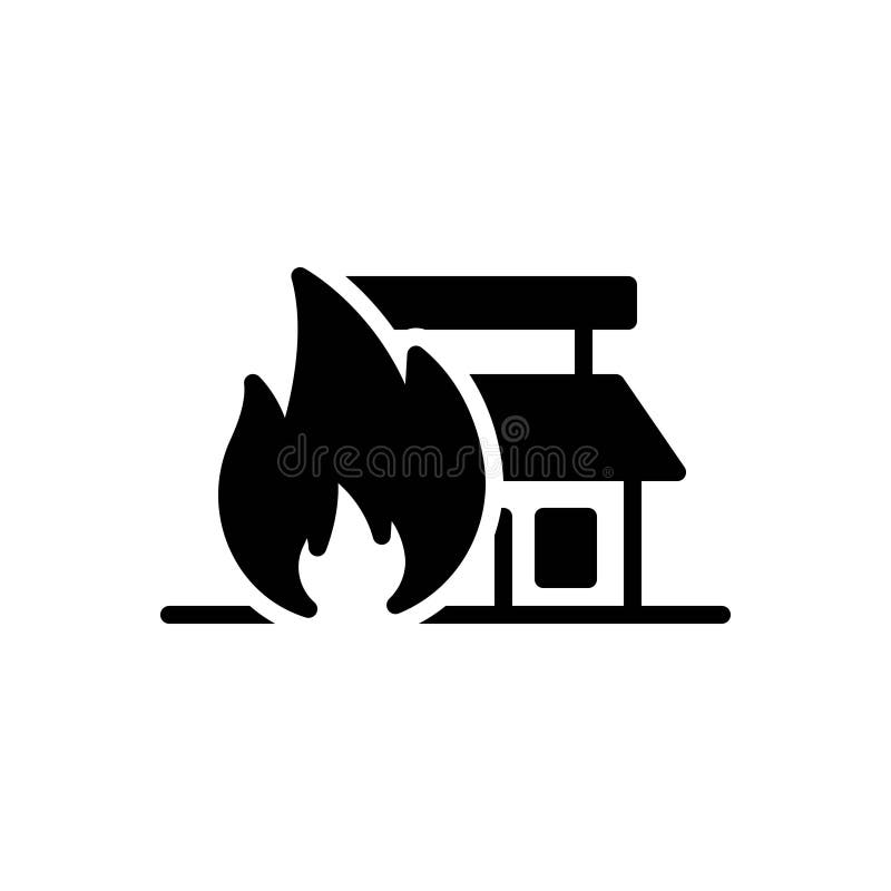 Black Solid Icon for Burn, Blaze and Accident Stock Vector ...